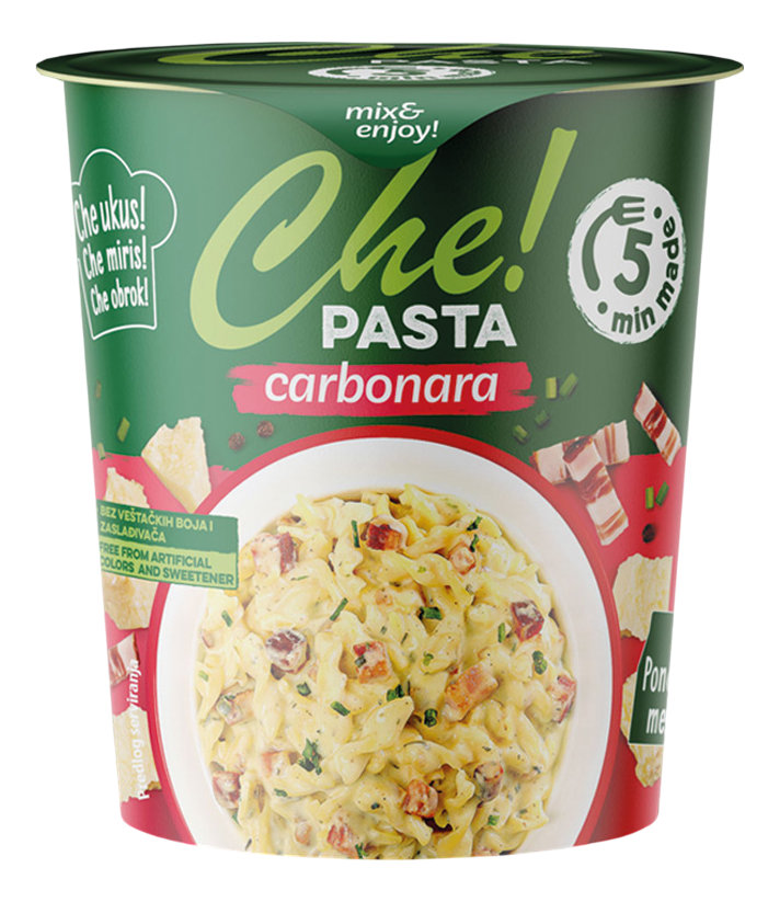 Pasta cup CHE PASTA carbonara 55g - Cenoteka