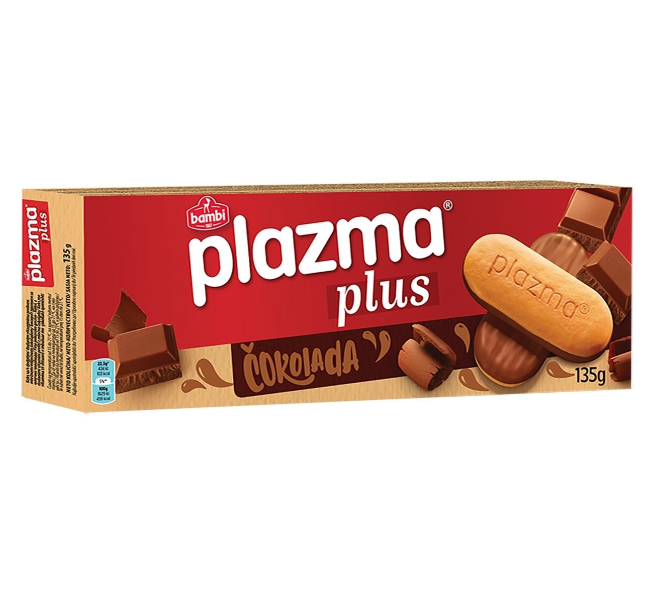 Keks PLAZMA plus čokolada 135g - Cenoteka