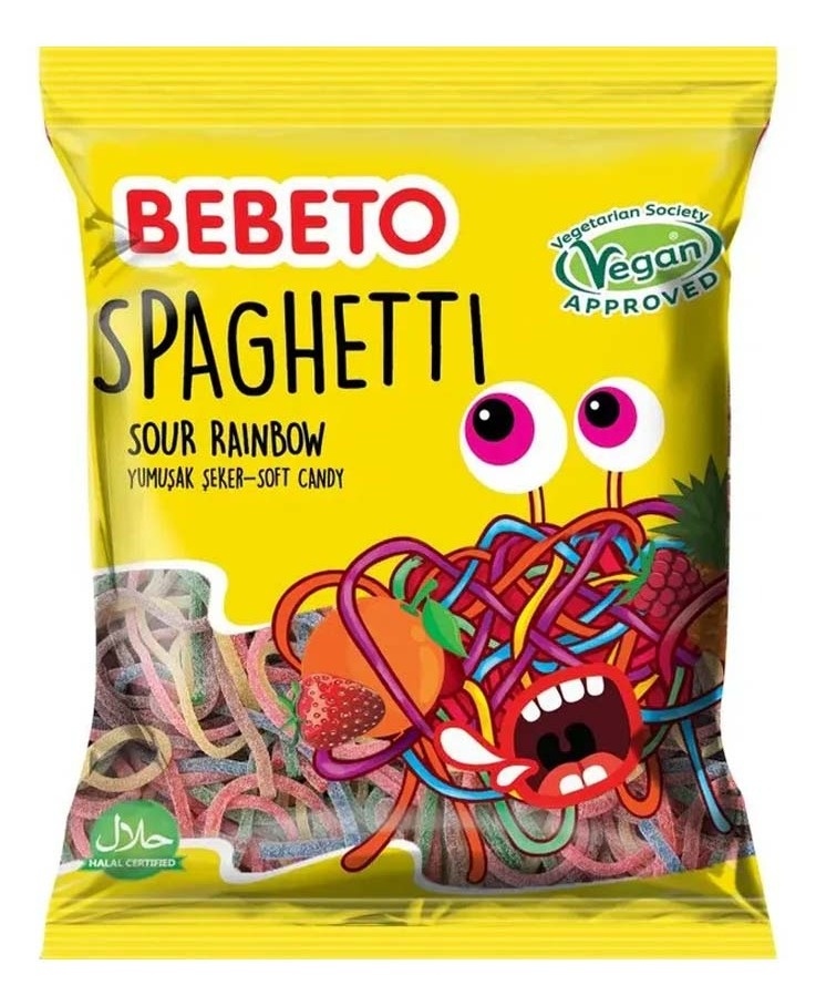 Gumene bombone BEBETO spaghetti rainbow 80g - Cene i Akcije