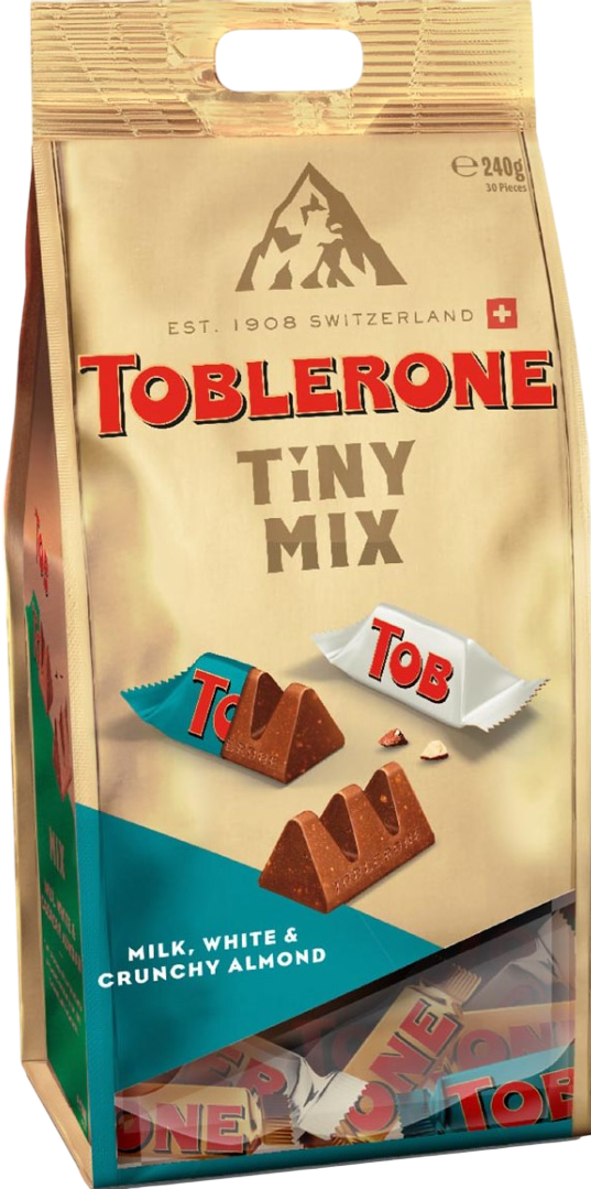 Čokoladica TOBLERONE Tiny mix milk white crunchy almond 240g - Cene i ...
