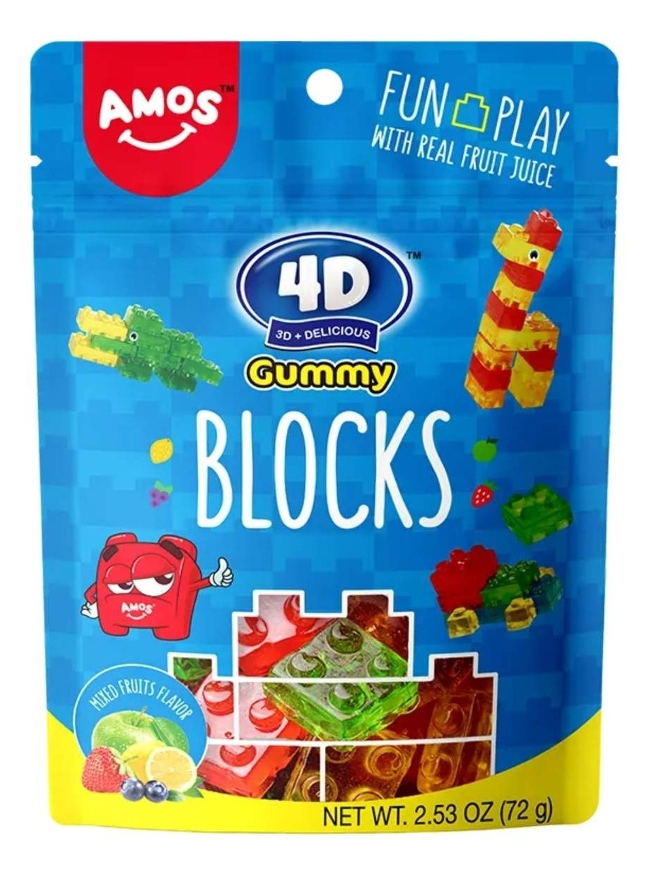 Gumene bombone AMOS 4D Gummy blocks 72g - Cene i Akcije