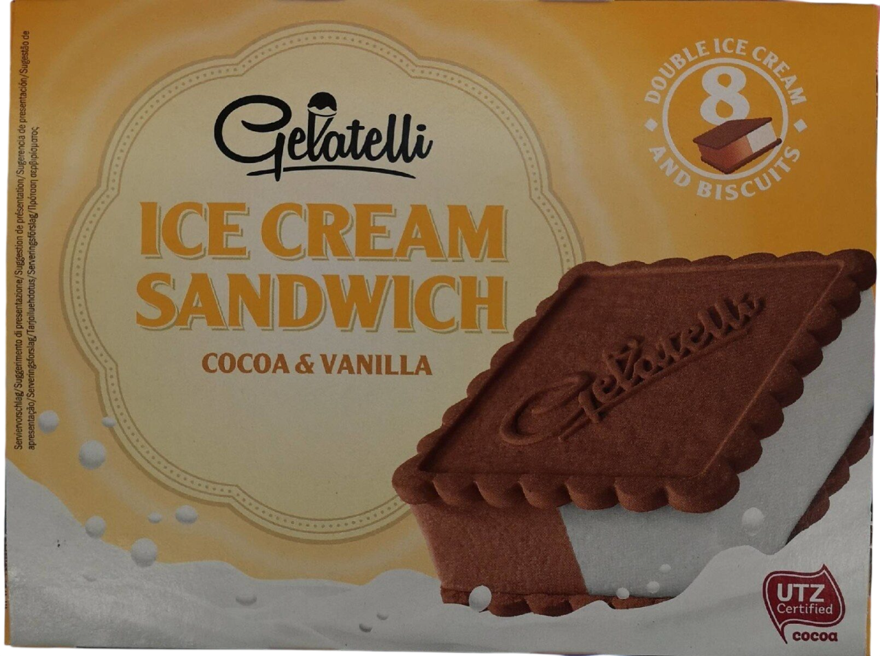 Sladoled GELATELLI keks sendvič 8x120ml - Cenoteka