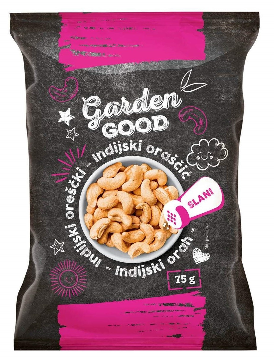 Indijski orah GARDEN GOOD pečeni slani 75g - Cenoteka